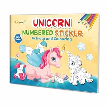 Buy Unicorn Numbered Sticker Activity and Colouring book for age 3 ...