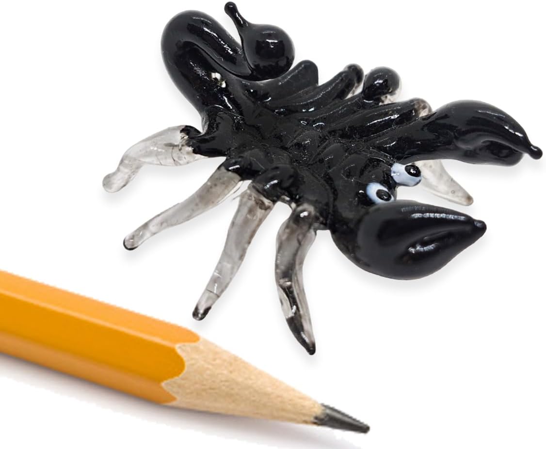 Amazon.com: ChangThai Design Tiny 1⅜" Long Black Scorpion Figurine ...