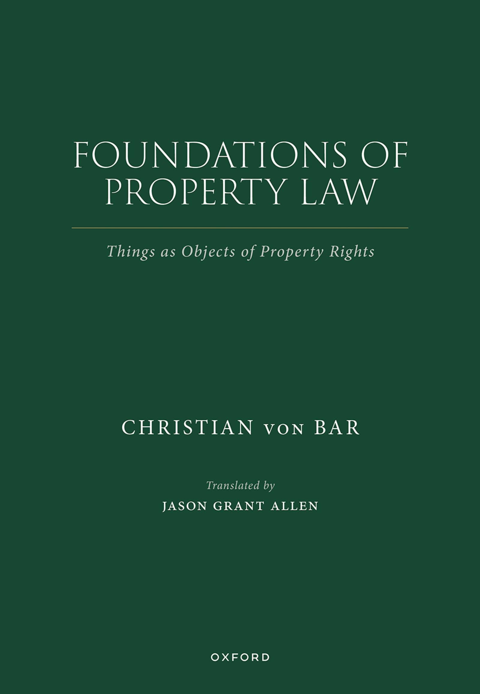 Foundations of Property Law: Things as Objects of Property Rights ...