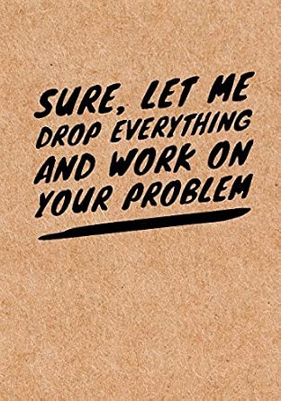 Sure, Let Me Drop Everything and Work On Your Problem: Notebook, Funny ...