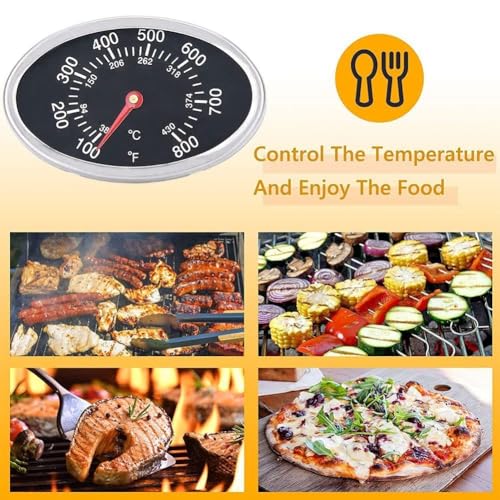 Grill Lid Thermometer, BBQ Temperature Gauge, Heat Indicator ...