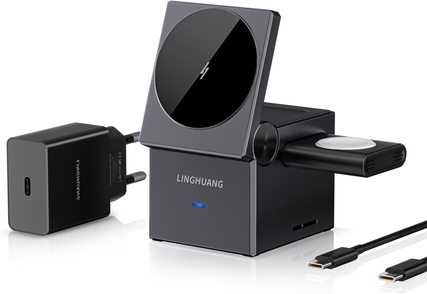 LINGHUANG QI Magsafe Charger 3 in 1 for iPhone Charging Station Magsafe ...