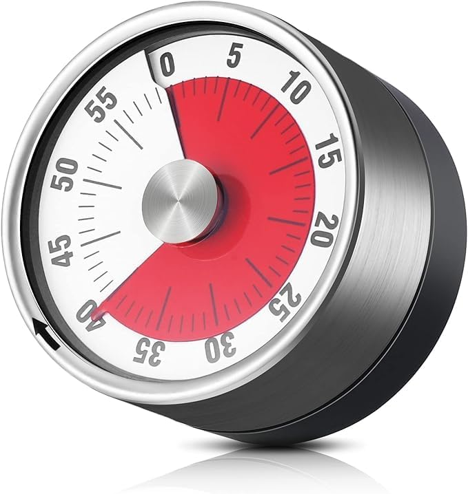 FORGEOG Mechanical Kitchen Timer - Magnetic, Visual, Stainless Steel ...