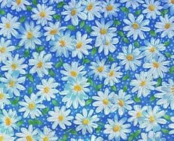 Amazon.com: Fat Quarter Packed Daisy Daisies Flower Blue Keepsake ...