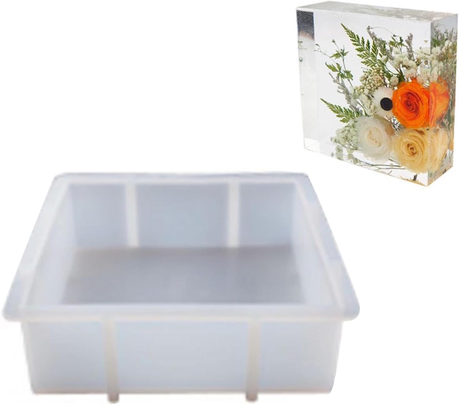 Yalulu Large Thicken Resin Tray Molds, Rectangle/Square Geode Agate Coaster Silicone Molds, Tray ...