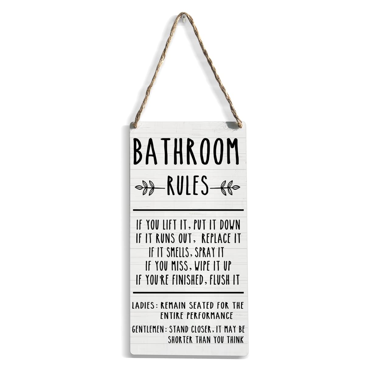 Snapklik.com : HTBIG Rustic Bathroom Rules Wood Sign