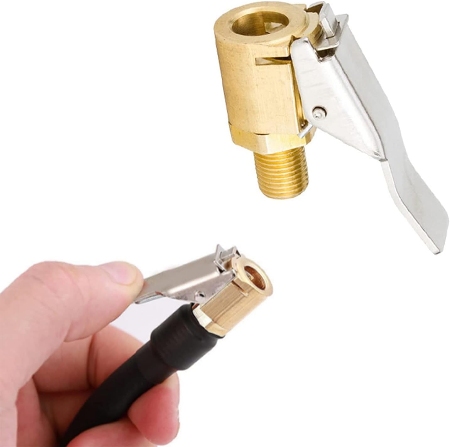 Gunwon 1Pcs Brass Tyre Valve Air Pump Clip,Air Chuck Tire Inflator ...