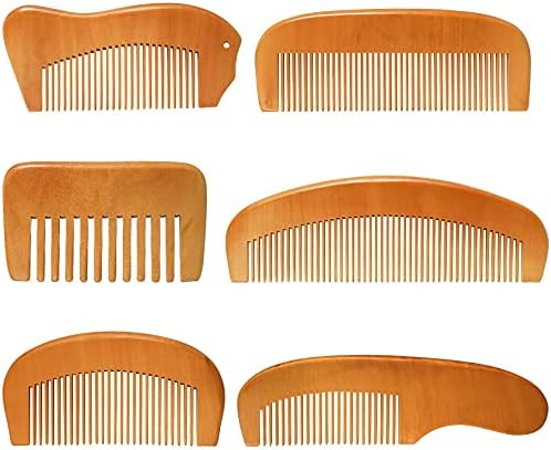 Amazon.com : Patelai 6 Pcs Wooden Combs for Women Men, Natural ...
