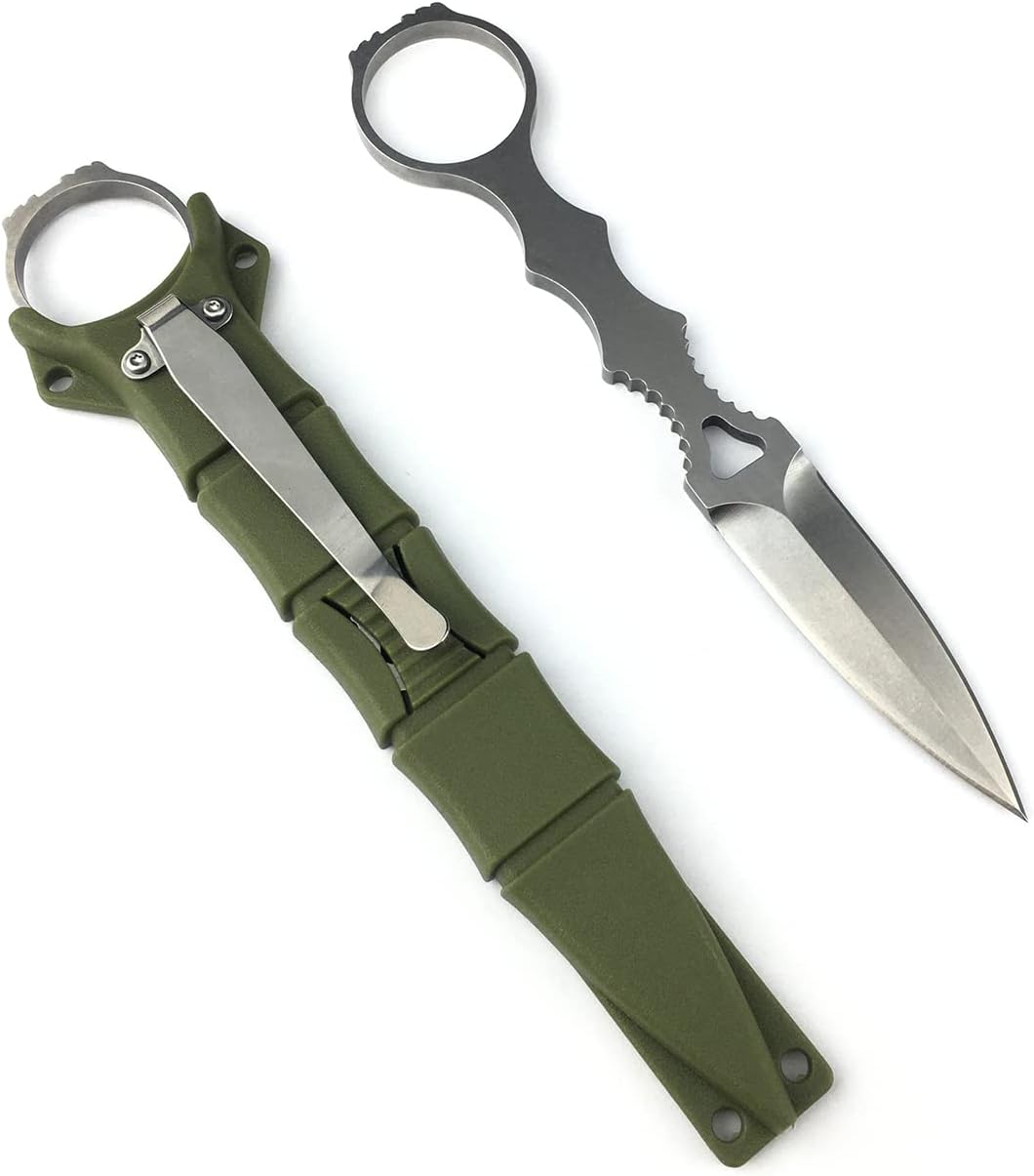Amazon.com : EDC Fixed Blade Knife with Kydex Sheath, Full Tang ...