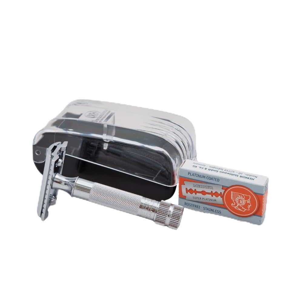 Amazon.com: MERKUR 34C Short Handle Heavy Duty Classic Safety Razor Set ...