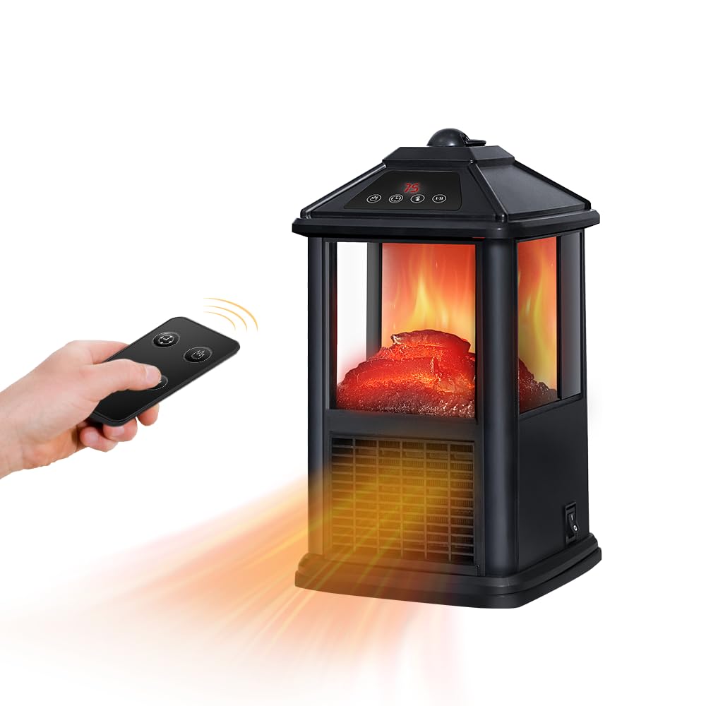 Electric Fireplace Heater with 3-Colour Realistic 3D Flame Freestanding ...