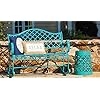 Amazon.com : Gifted Living Powder Coated Metal Rocker Bench, Turquoise ...