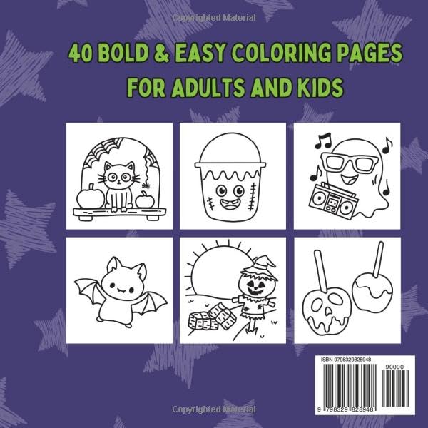 Snapklik.com : Bold And Easy Spooky Cute Halloween Coloring Book: Big ...