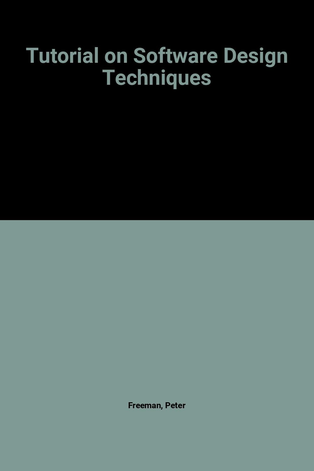 Tutorial on Software Design Techniques: Buy Online at Best Price in ...