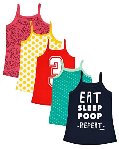 MYFAA Baby Girls' Camisole, Set of 5 (v5p-1045-0-3M, Multi-Coloured, 0 ...