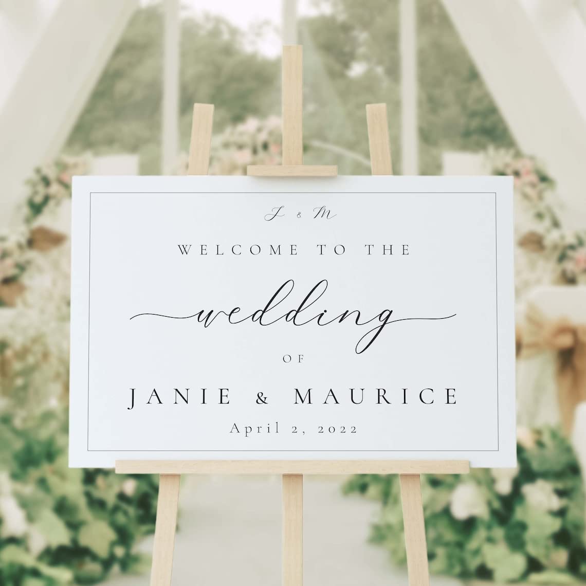 Amazon.com : Personalized Wedding Welcome Sign, Custom Wedding Sign ...