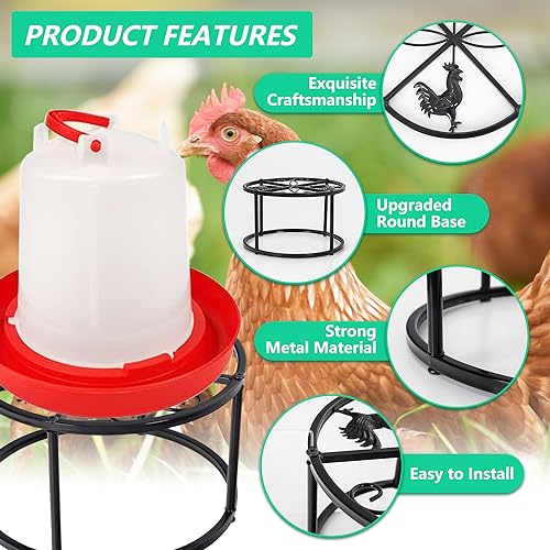 Snapklik.com : 2Pcs Metal Stand For Chicken Feeder Waterer,Chicken ...