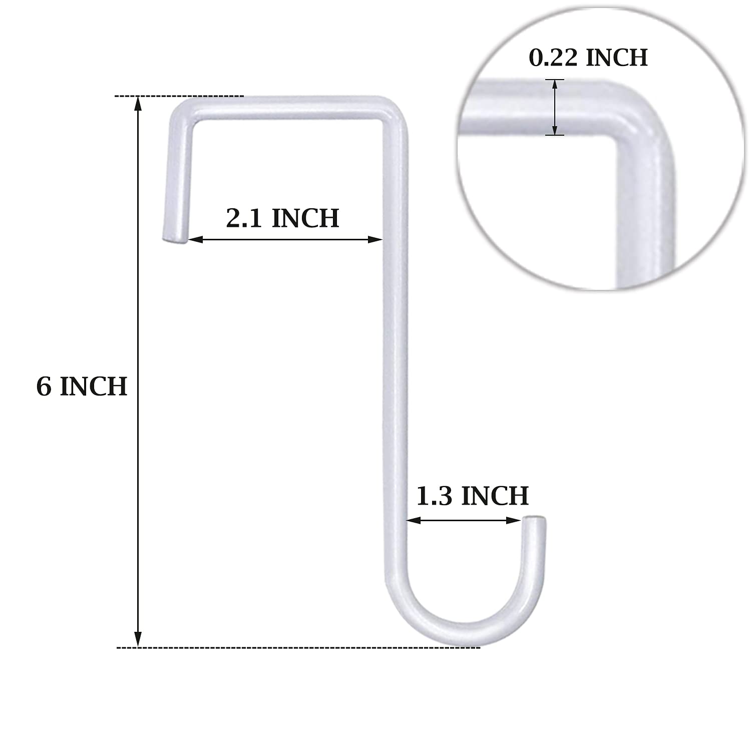 Snapklik.com : 8 Pack White Vinyl Fence Hooks, 2 X 6 Inch Pergola Patio ...