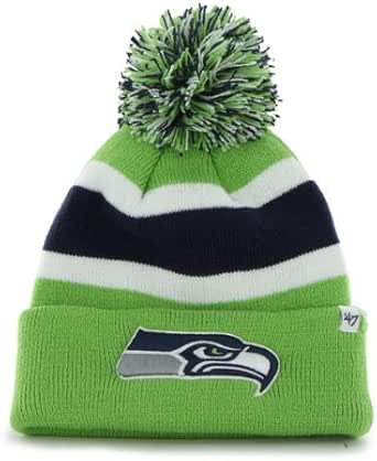 Amazon.com: Seattle Seahawks Lime Green Cuff Breakaway Beanie Hat with ...