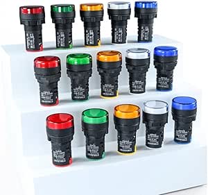 Amazon.com: Panel Mounted LED Power Indicator Pilot Light Indicator ...