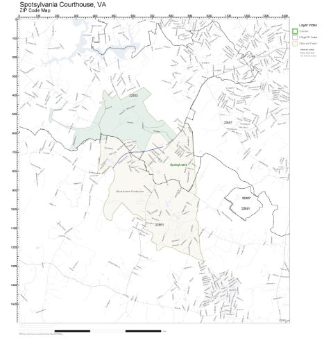 Zip Code Wall Map Of Spotsylvania Courthouse Va Zip Code Map Not 5086