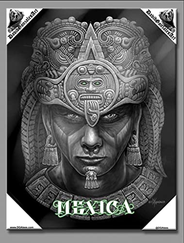 Aztec Warrior Face Drawing