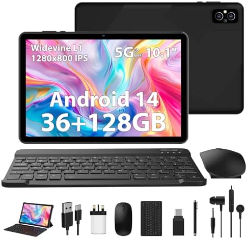 AXETOP 10 inch Tablet PC Android 14, 36GB RAM+128GB ROM (1TB TF), Quad ...