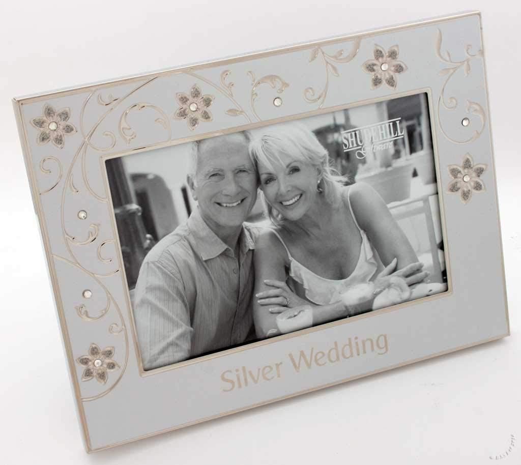 Silver Wedding 25th Anniversary Photo Frame : Amazon.co.uk: Home & Kitchen