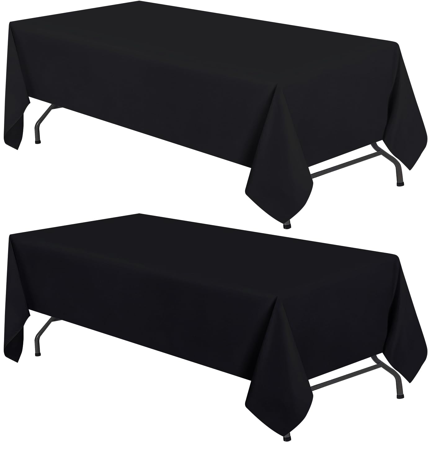 Amazon.com: WEALUXE Set of 2 Black Rectangle Tablecloth for Tables 8ft ...