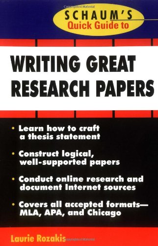 Amazon.com: Schaum's Quick Guide to Writing Great Research Papers ...