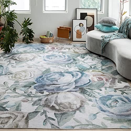 Amazon.com: Nourison Passion Blue 8' x 10' Area-Rug, Floral, Farmhouse ...