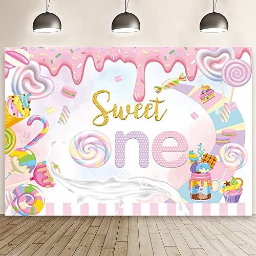Amazon.com : MEHOFOND 7x5ft Candyland Sweet One Backdrop Dessert ...