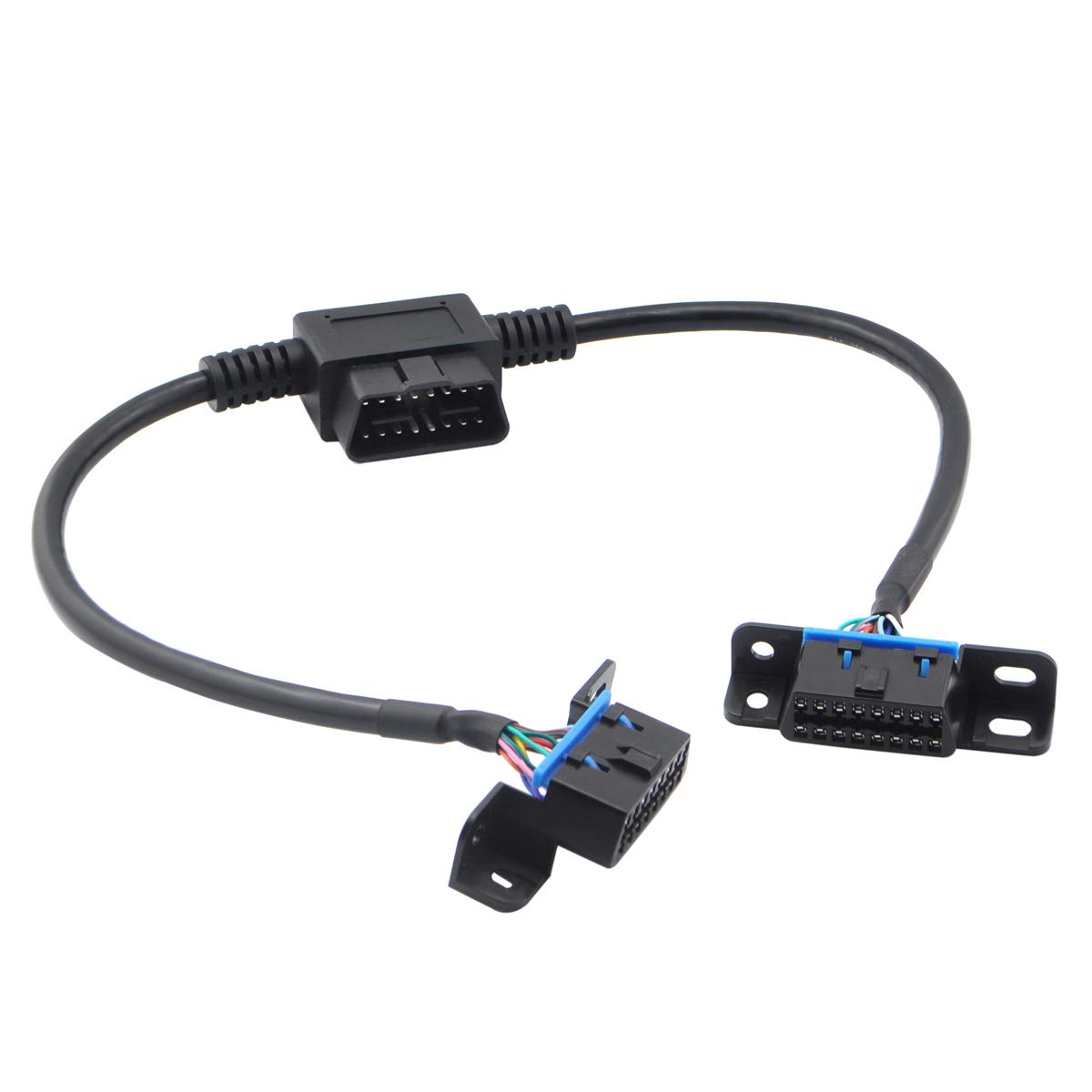 Snapklik.com : Right Angle Universal OBD II 16 Pin Splitter Y Open ...