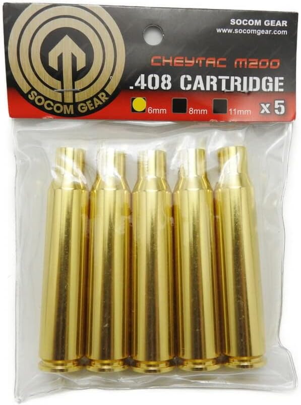 Amazon | ソーコム ギア SOCOM GEAR カートリッジ Cheytac チェイタック M200 408 6mmカートリッジ 5発入り (408 CARTRIDGE) | モデル ...