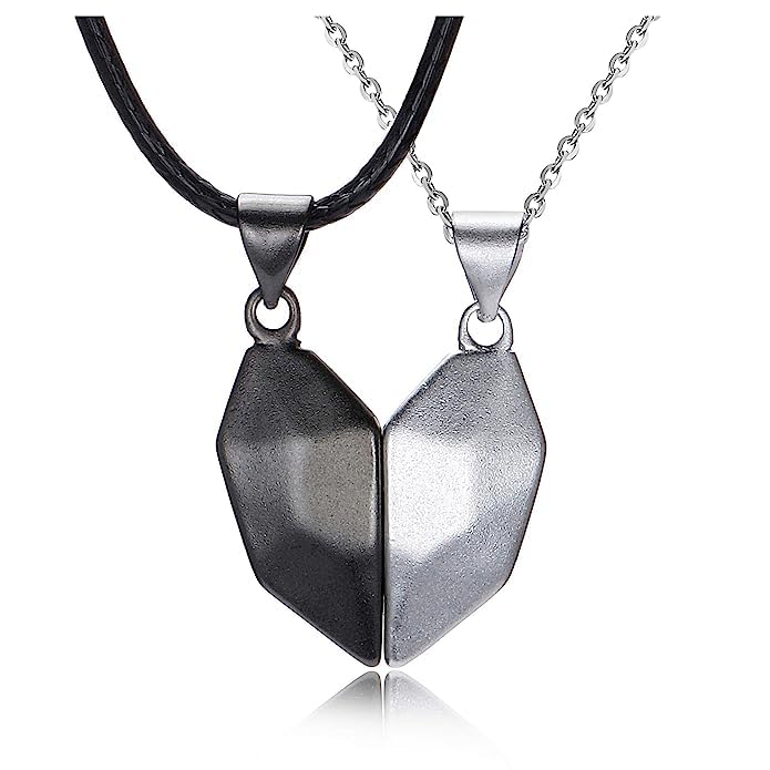 Buy Aconite Couple Necklace Matching Magnetic Half Heart Pendant ...