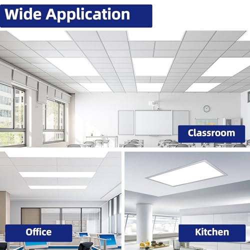 LifSunLit 12PCS 2x4 LED Panel Light Fixture,7800 Lumens LED Flat Panel ...