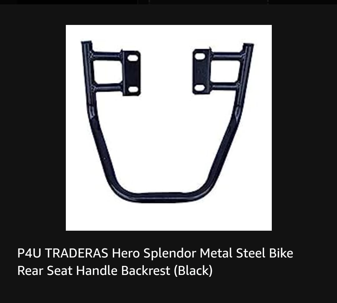 P4U TRADERAS Hero Splendor Metal Steel Bike Rear Seat Handle Backrest ...