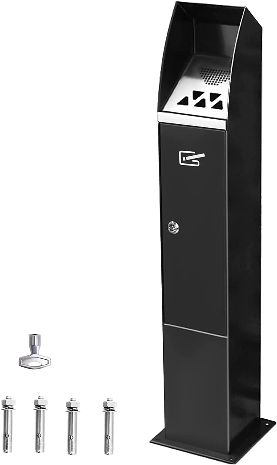 Poweka Outdoor Stainless Steel Smoking Stand Ashtray, 7.8"ODx35.6 ...