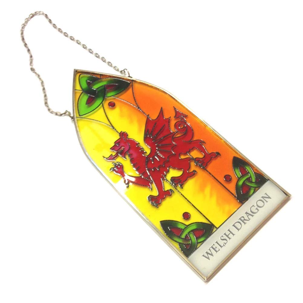 Welsh Stained Glass Hanging Panel - Dragon : Amazon.co.uk: Home & Kitchen