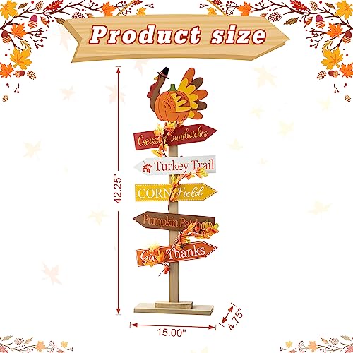 Snapklik.com : Glitzhome 4275H Thanksgiving Wooden Turkey Porch Sign ...