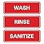 Amazon.com : All Quality Standard WASH RINSE SANITIZE Sign (3-Pack) - 3 ...