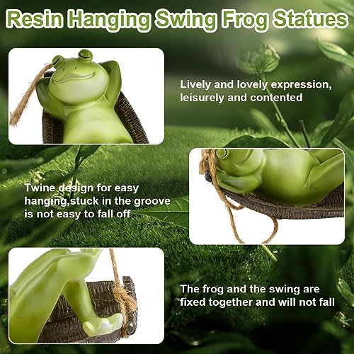 OKUYAN Hammock Frog Decoration Swing Frog Statue Hanging Sleeping Frog ...