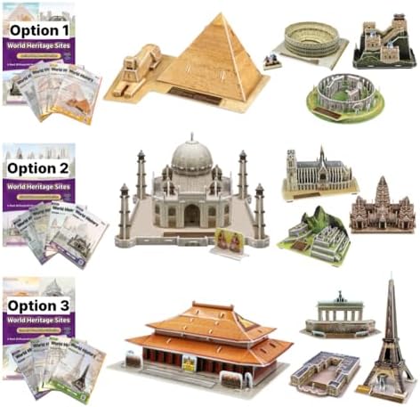 Amazon.com: 4 Packs PurpleCore 3D Puzzles for Teens and Adults - World ...
