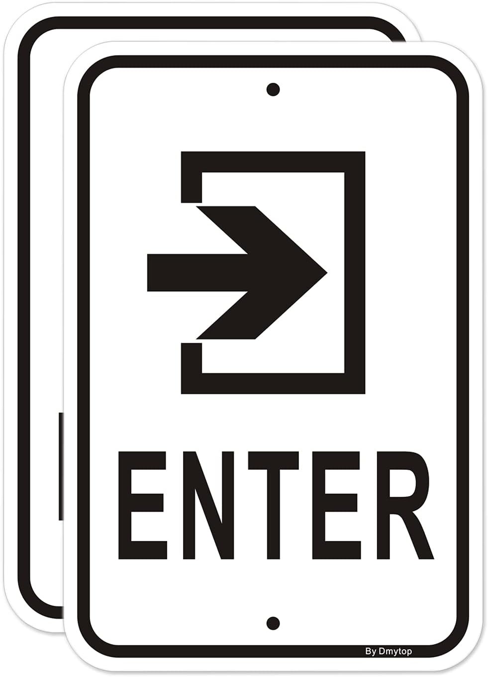 2-Pack Enter Arrow Signs, Road Metal Sign, 45 x 30 cm Reflective ...