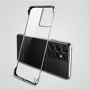 Amazon.com: YVWUNH Transparent PC Hard Plating Frameless Phone Case for Samsung Galaxy S20 S21 ...