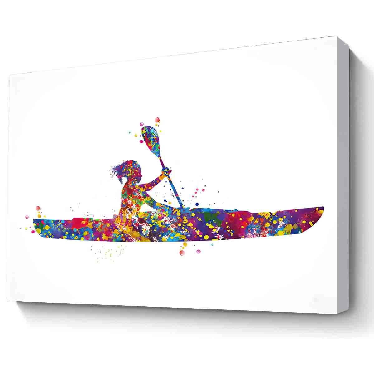 Snapklik.com : MBARE Watercolor Wall Art,Kayak Girl Watercolor Print ...