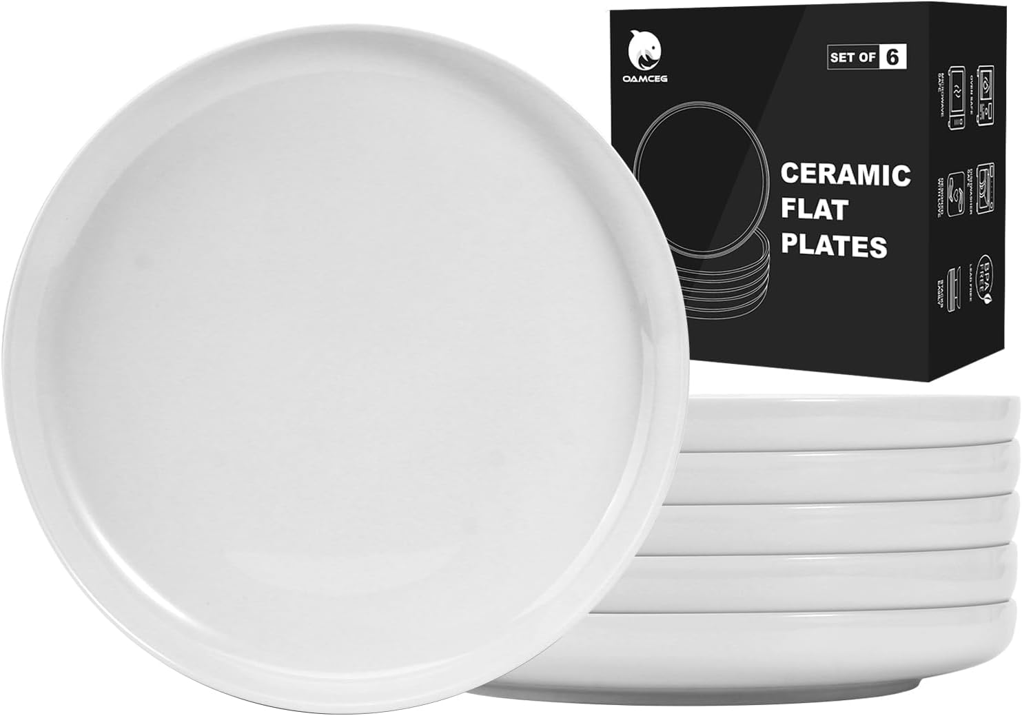 Amazon.com | Nambe Skye Collection Ceramic Dinner Plates, Set of 4 ...