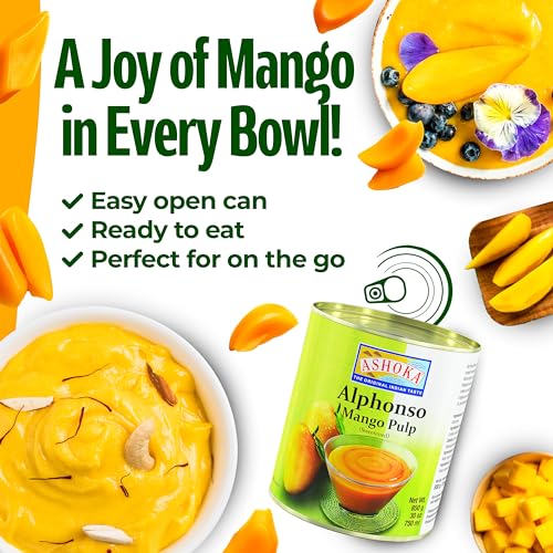 Snapklik.com : Ashoka Premium Mango Puree, Sweetened Kesar Mango Pulp ...
