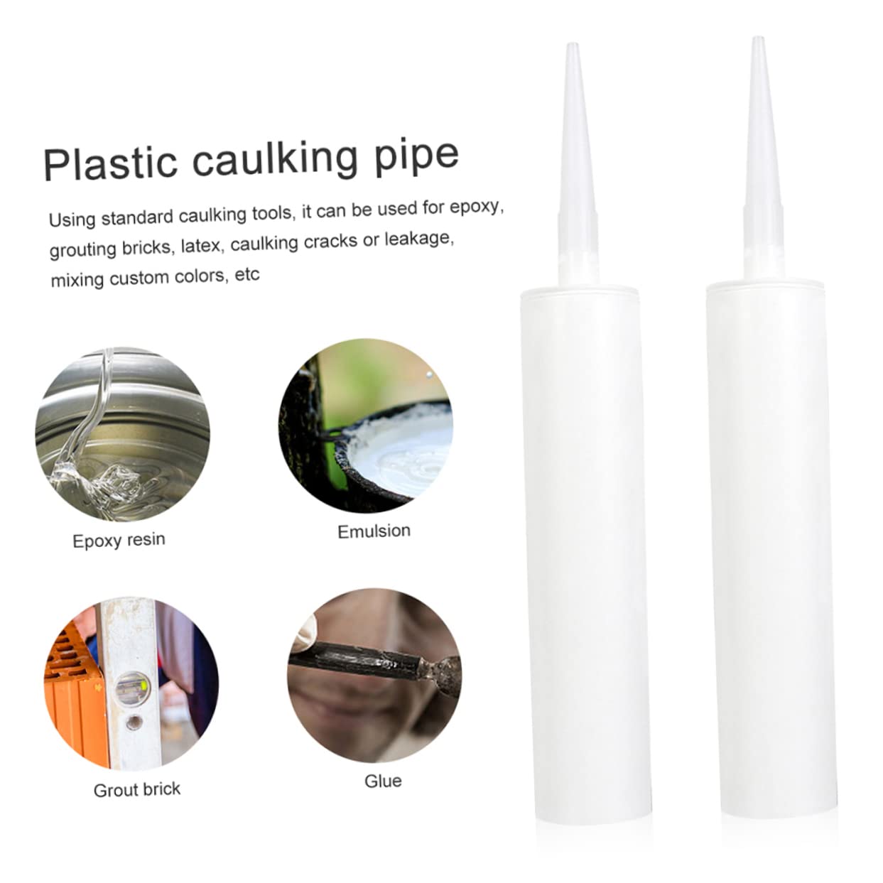 GRIRIW Tubo de calafateo blanco blanco para calafateo de silicona para calafatear blanco, tubo ...