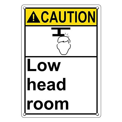 Weatherproof Plastic Vertical ANSI Caution Low Head Room Sign with ...